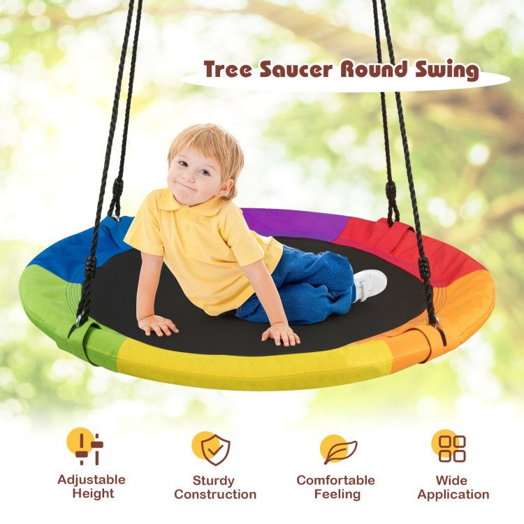 40-Inch Flying Saucer Tree Swing Outdoor Play Set with Easy ...